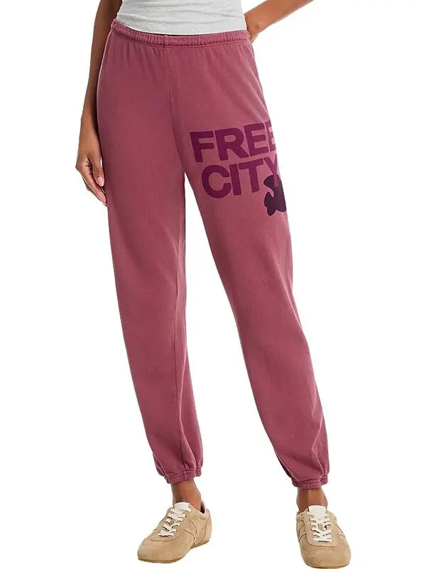 FREECITY Cotton Logo Sweatpants - Roses