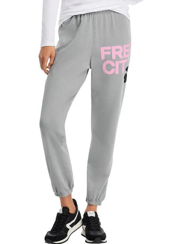FREECITY Cotton Logo Sweatpants - Silver Cloud