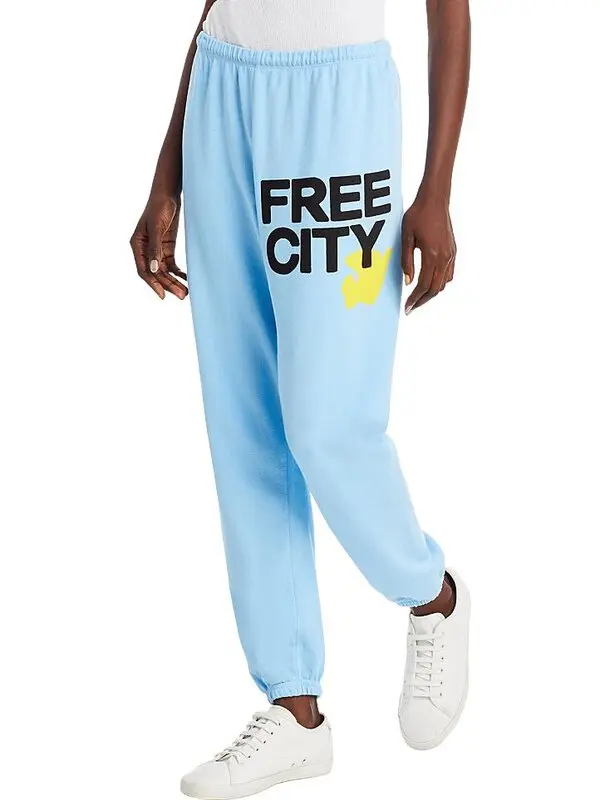 FREECITY Cotton Logo Sweatpants - Sky Blue
