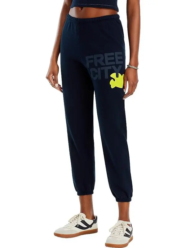 FREECITY Cotton Logo Sweatpants - Squid Ink