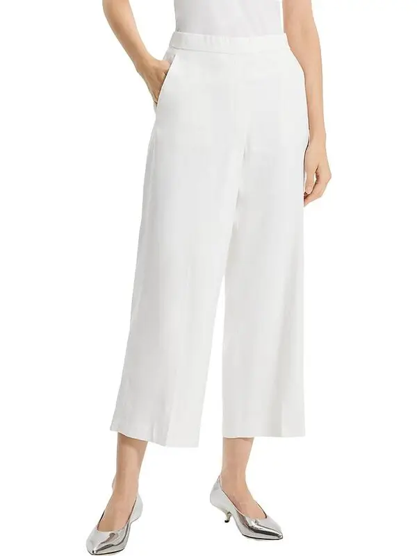 Theory Cropped Pull On Pants - Ivory
