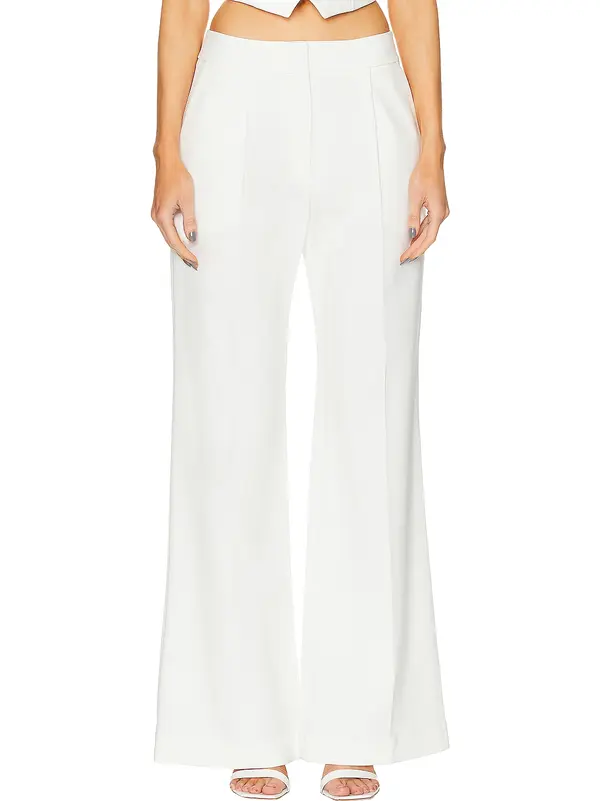 SANS BAKERY Sans Faff Pin Tuck Palazzo Pant - White