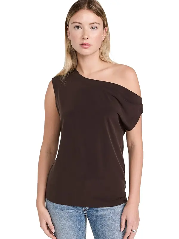 Norma Kamali Drop Shoulder Top - Chocolate