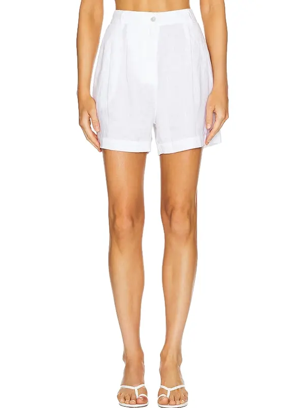 Donni. Linen Pleated Short - Powder