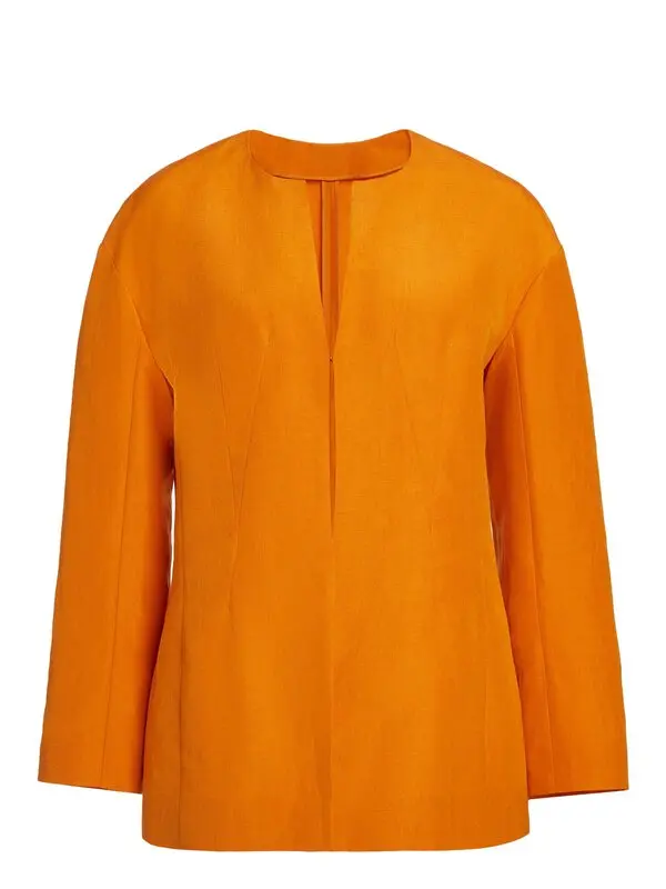 Givenchy Slit-detailed Linen-silk Top - Orange