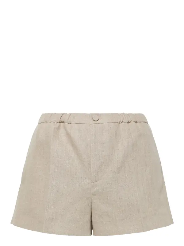 Valentino Garavani Linen Canvas Shorts - Beige