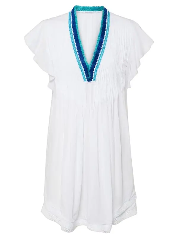 Poupette St Barth Sasha Fringed Minidress - White