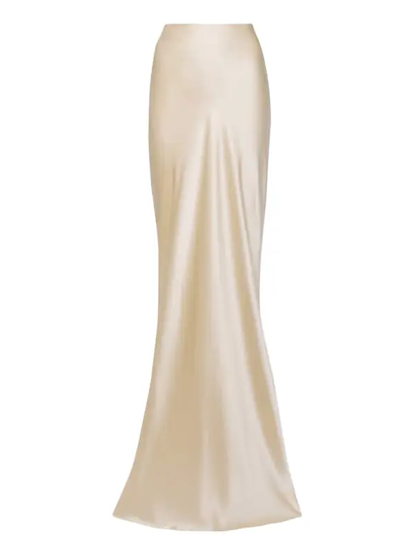 THE SEI Silk Satin Maxi Skirt - White