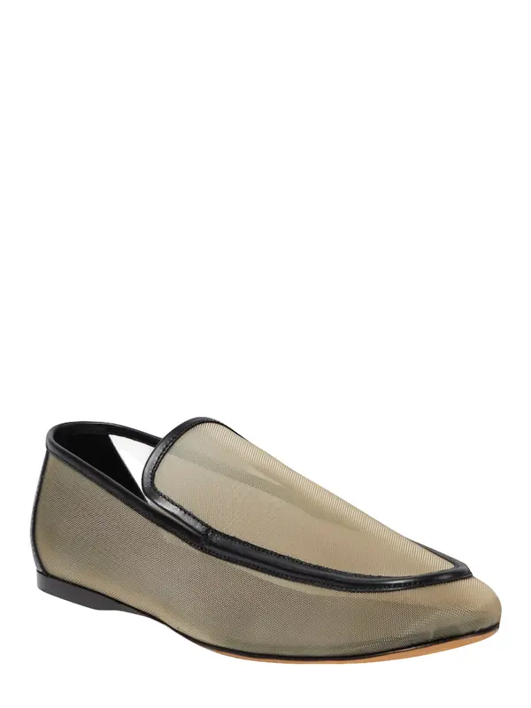 Khaite Alessia Leather-trimmed Mesh Loafers - Neutrals