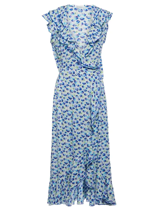 Poupette St Barth Triny Printed Midi Dress - Blue