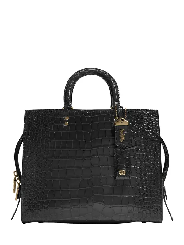COACH® Rogue Alligator Bag - Brass/black