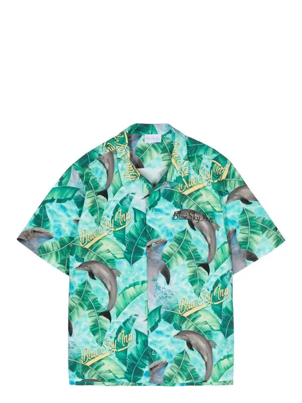 BLUE SKY INN Dolphin-print Cotton Shirt - Green