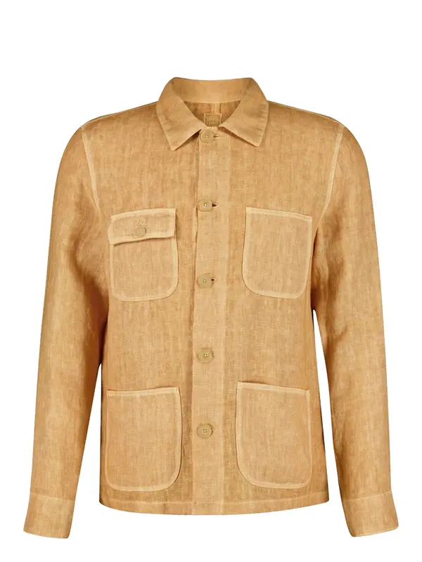 120% Lino Linen Shirt Jacket - Neutrals