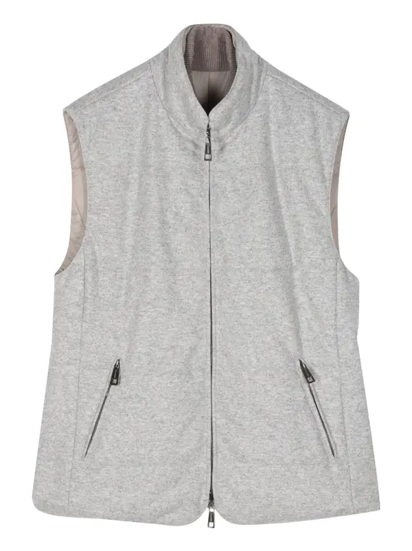 CRUCIANI Zip-up Padded Gilet - Grey