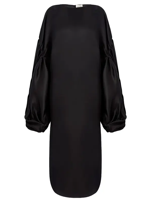 Khaite Zelma Silk Maxi Dress - Black