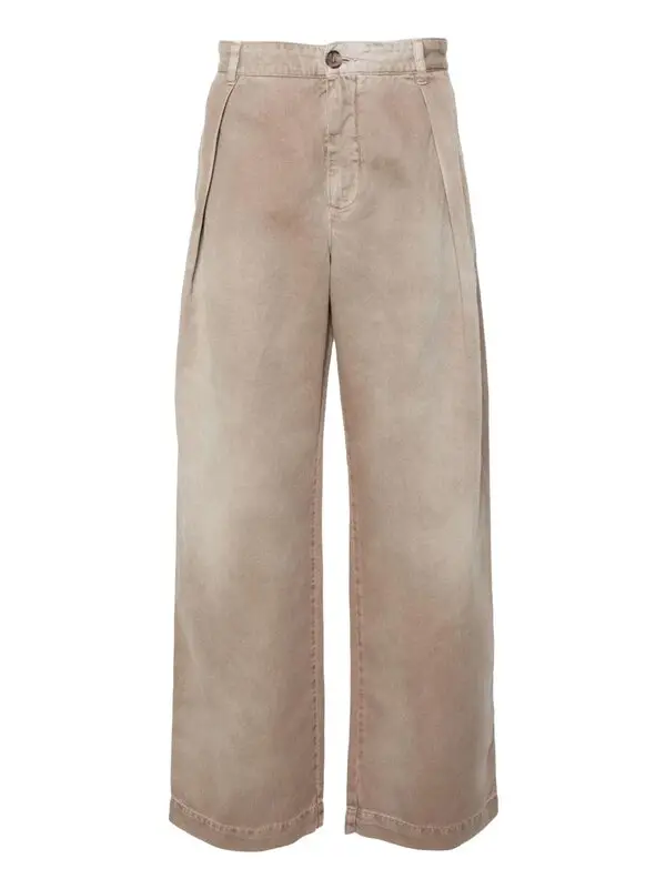 Wood Wood Fraser Faded Wide-leg Trousers - Neutrals