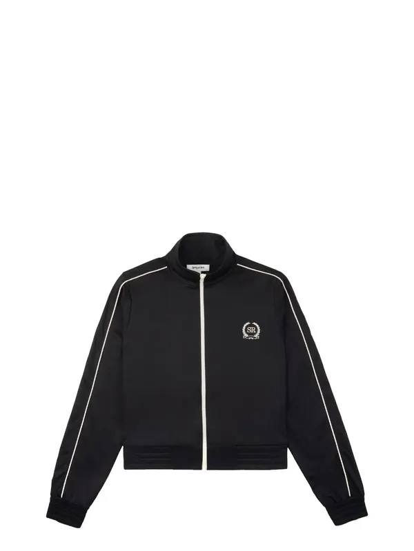 SPORTY & RICH Logo-embroidered Track Jacket - Black