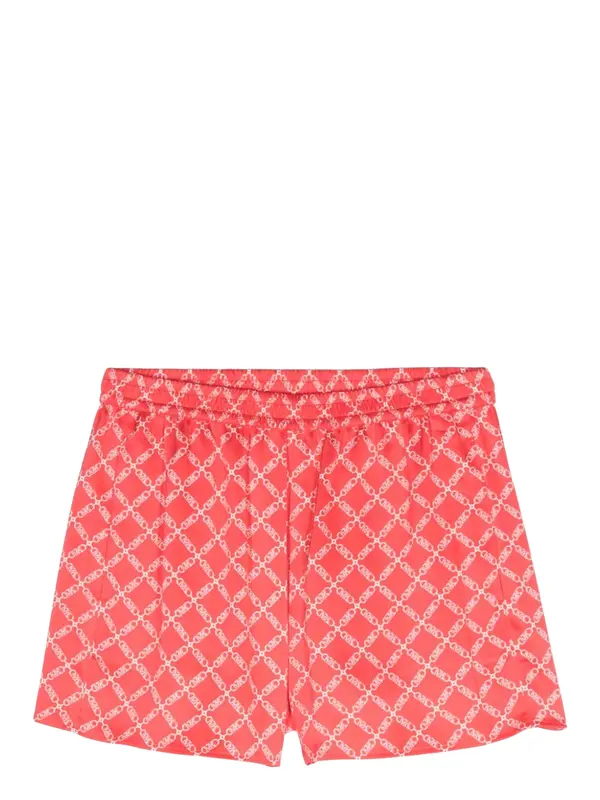 Michael Kors Empire Logo-print Satin Shorts - Pink