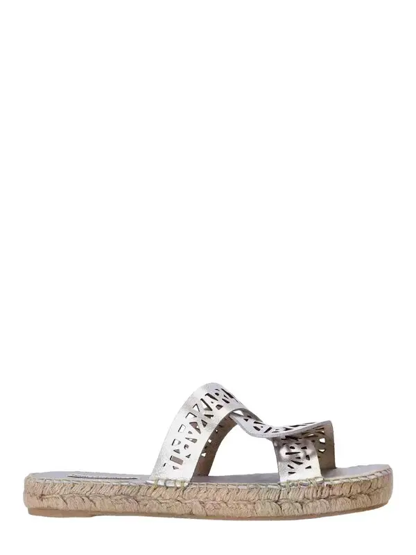 Karl Lagerfeld Souk Interlock Espadrille Slides - Silver