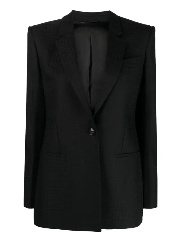 Givenchy 4g Jacquard Wool Blazer - Black