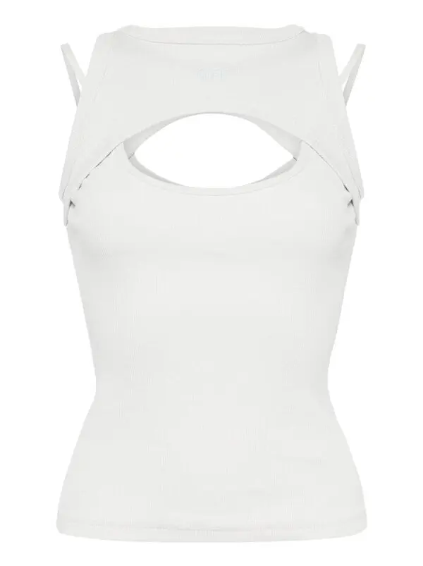 Off-White Layered Cut-out Tank Top - Neutrals