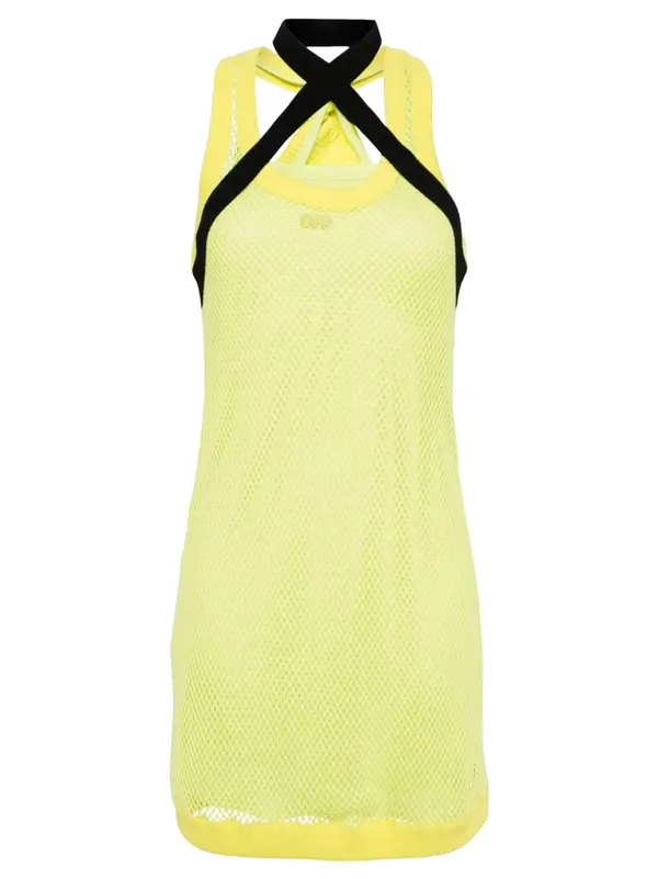 Off-White Openwork Sleeveless Dress - Yellow