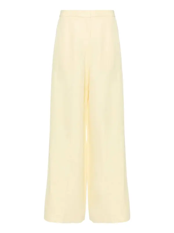 Fabiana Filippi Slub-texture Straight Trousers - Yellow