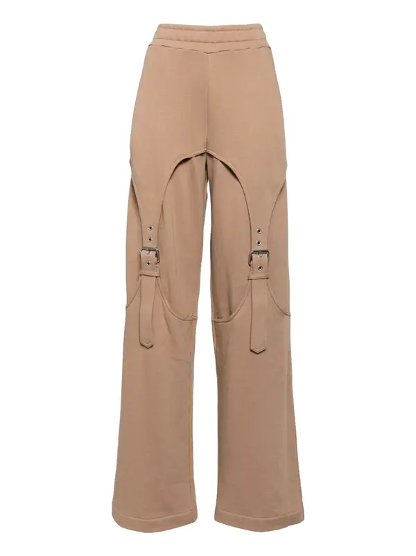 Blumarine Guêpière Cotton Track Pants - Brown