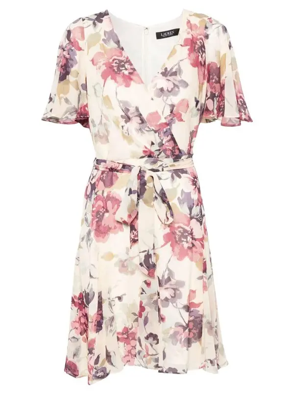 Ralph Lauren Floral-print Wrap Dress - Neutrals