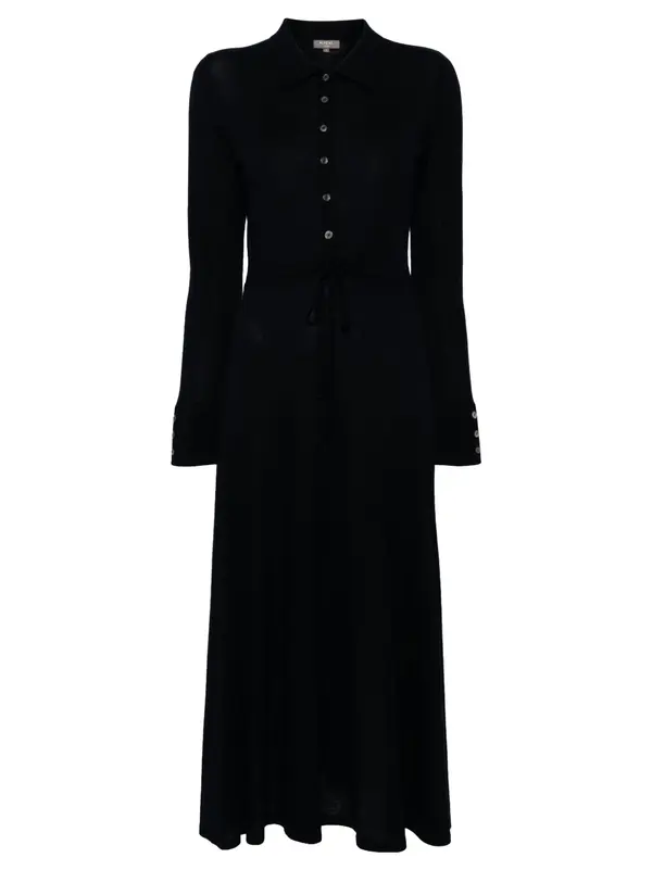N.peal Polo-collar Belted Dress - Blue