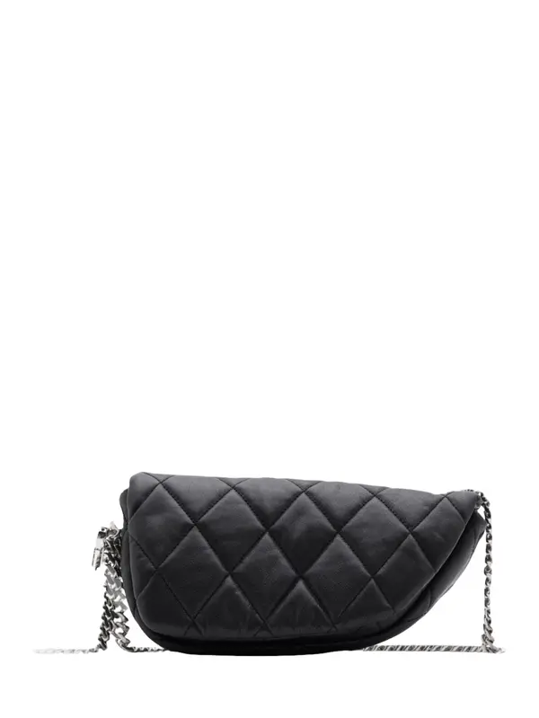 Burberry Shield Lock Leather Shoulder Bag - Black