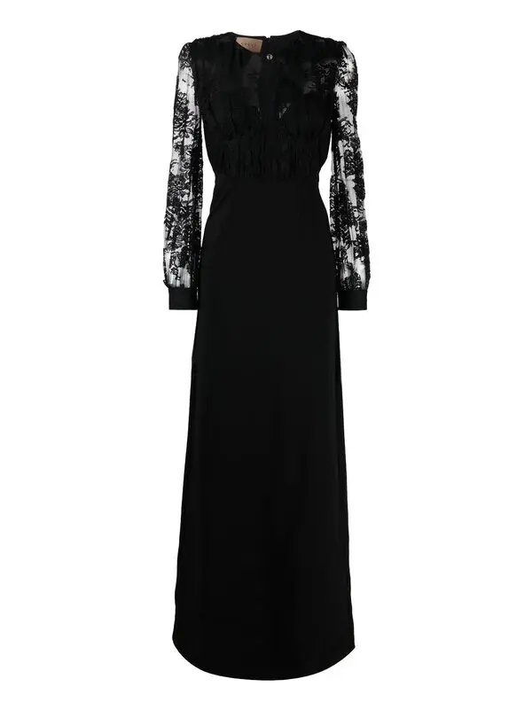 Gucci Lace-embellished Evening Dress - Black