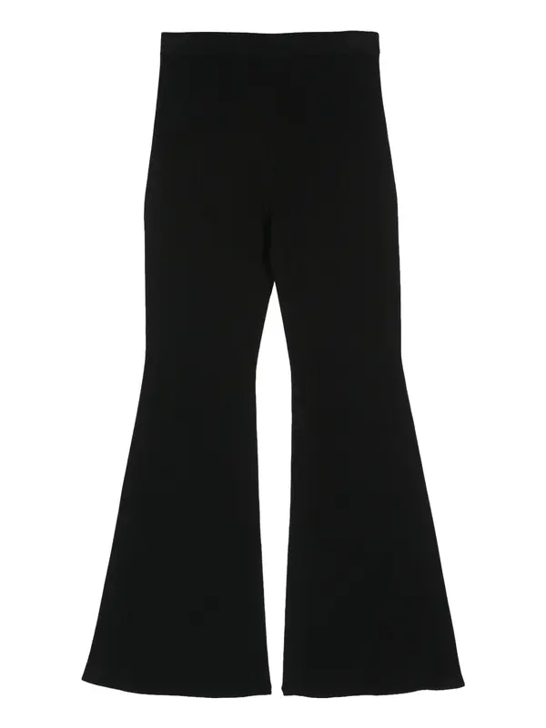 Michael Kors Ribbed-knit Flared Trousers - Black