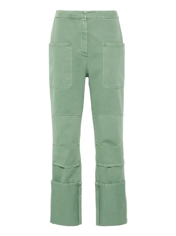 Max Mara Slim-fit Cotton Trousers - Green