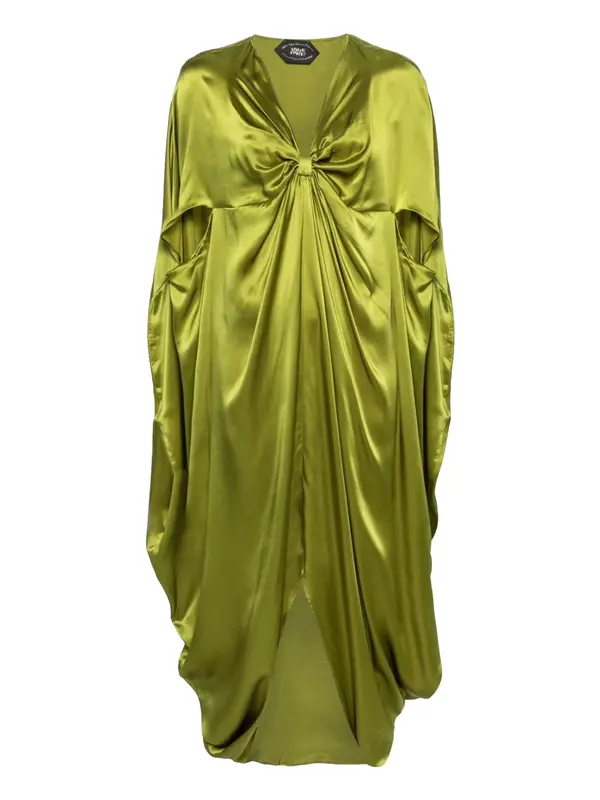 TALLER MARMO Azores Knotted Silk Kaftan - Green