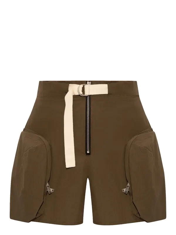 JIL SANDER Zip-pockets Cotton Shorts - Brown