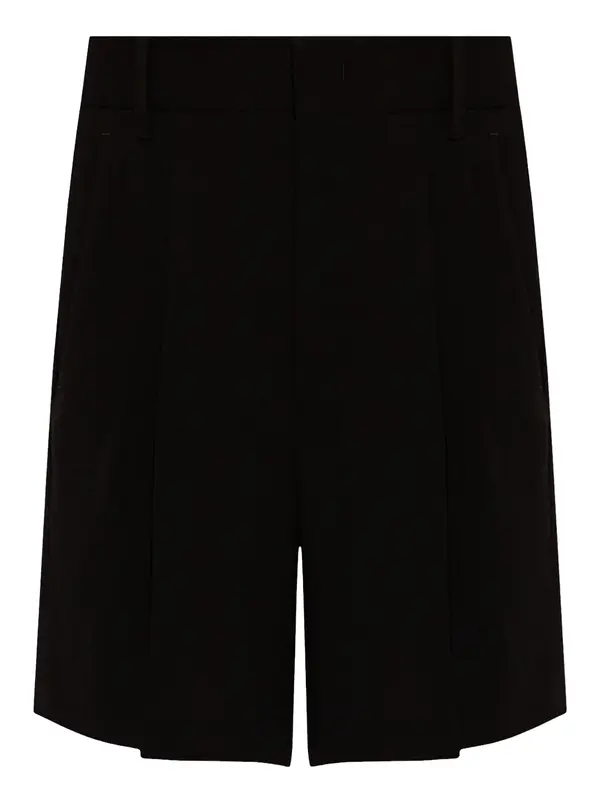 Isabel Marant Elna Pleated Crepe Shorts - Black