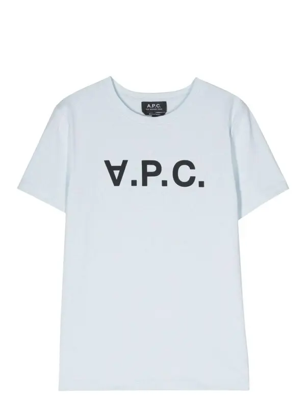 A.p.c. Logo-print Cotton T-shirt - Blue