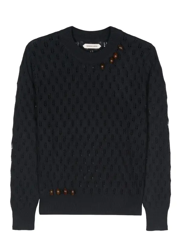 NAMACHEKO Nissan Cut-out Knitted Jumper - Blue
