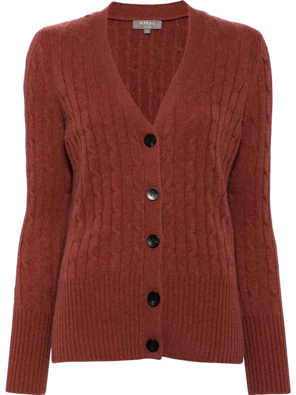 N.peal Clara Organic-cashmere Cardigan - Red