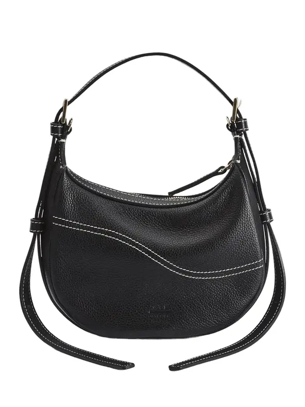 ATP ATELIER Silea Mini Hobo Bag - Black,contrast Stitch