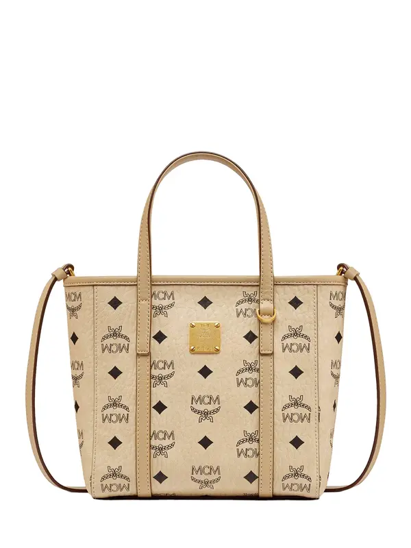 Mcm Toni Top-zip Shopper - Beige + Black