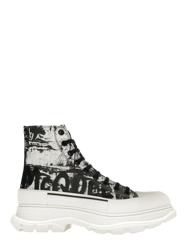 Alexander McQueen Graffiti Tread Slick Boot - White/black