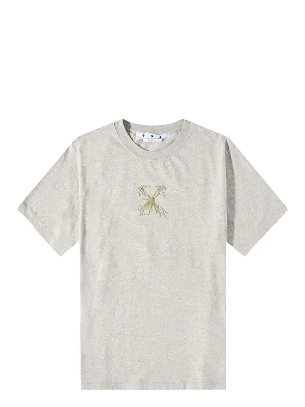 Off-White Splash Arrow Slim Short Sleeve Tee Shirt - Grey