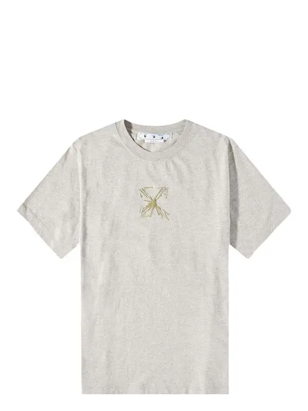 Off-White Splash Arrow Oversized Short Sleeve Tee Shirt - Grey