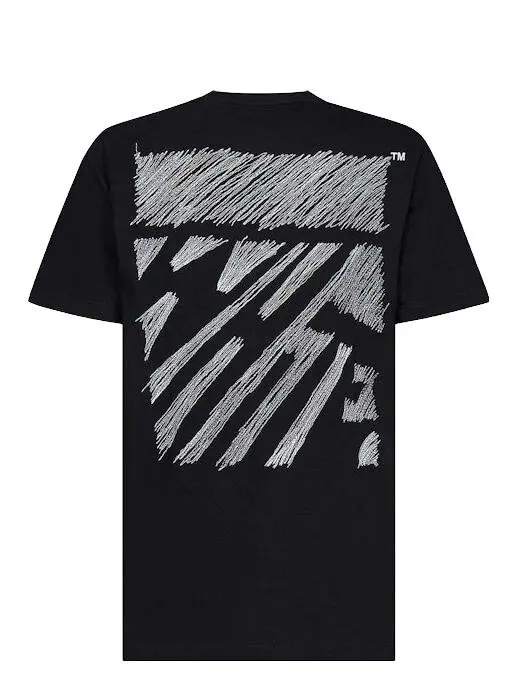 Off-White Scribble Diag Short Sleeve Tee Shirt - Black