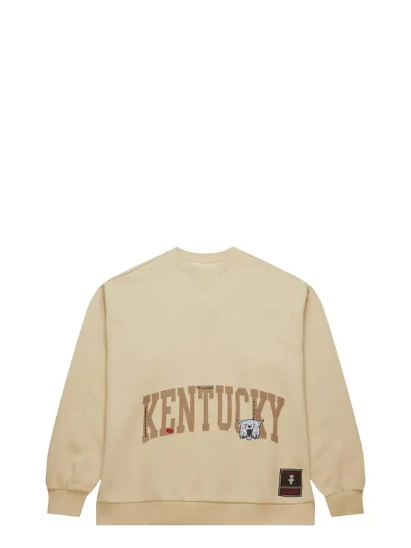 TRAVIS SCOTT X Mitchell & Ness Kentucky Wildcats Pullover Sweatshirt - Tan