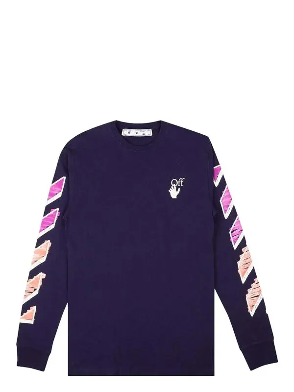 Off-White Diag Marker Arrow Long Sleeve Tee Shirt - Purple