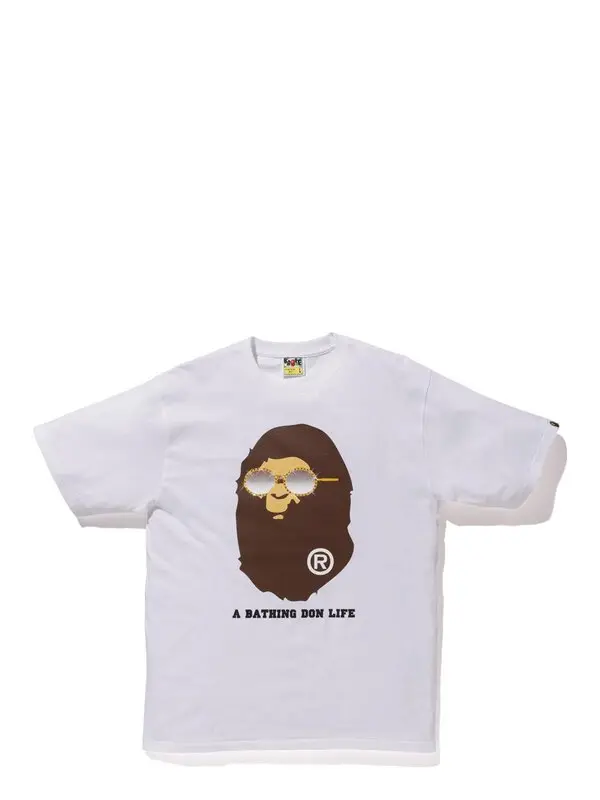 A BATHING APE X Big Sean Swarovski Ape Head Tee Shirt - White