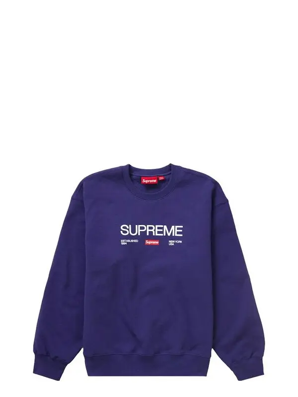 Supreme Established Crewneck Sweatshirt - Washed Navy Blue